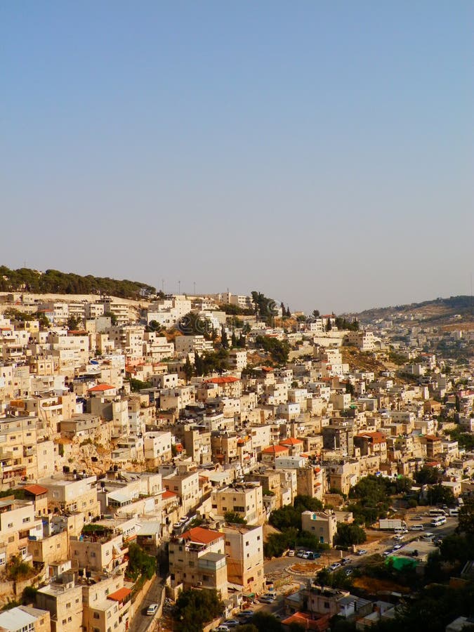 Jerusalem Summer Cityscape and Blue Sky Stock Photo - Image of ...