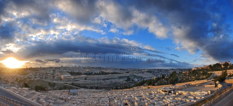 Jerusalem sunset stock image. Image of israel, scene - 12344731