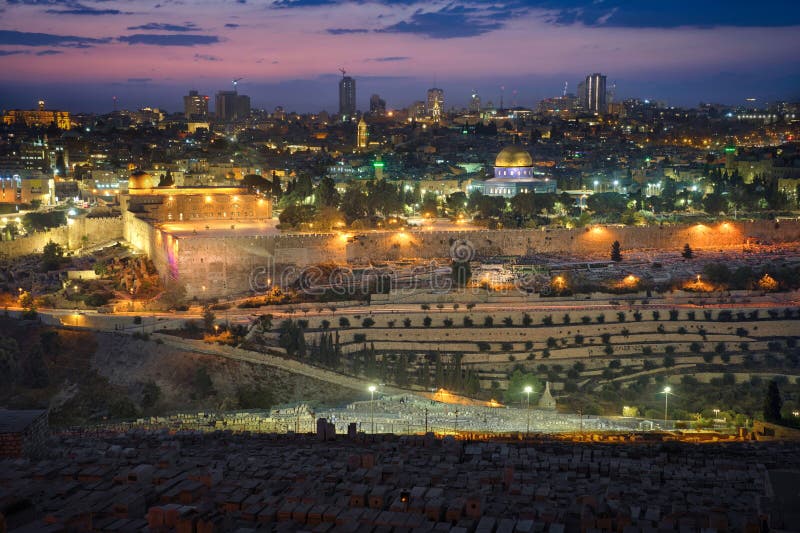 Jerusalem & Sunset editorial stock photo. Image of cityscape - 263588703