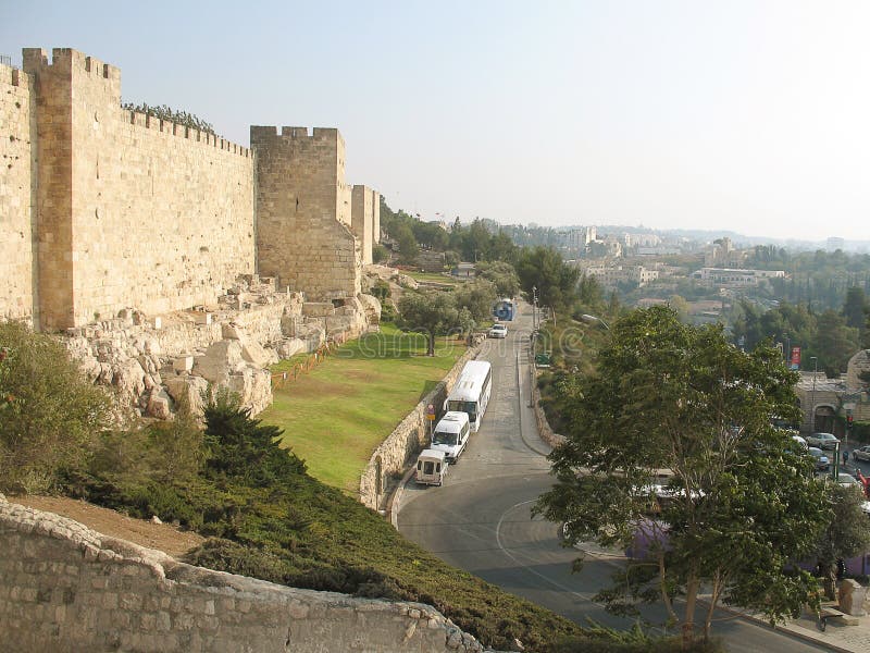The Jerusalem Wall in the Background of the Jerusalem Mountains ...