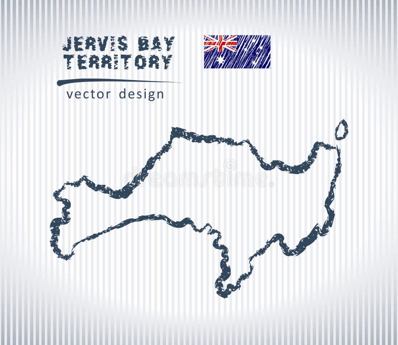 Jervis Bay Territory Vector Chalk Drawing Map Isolated on a White ...