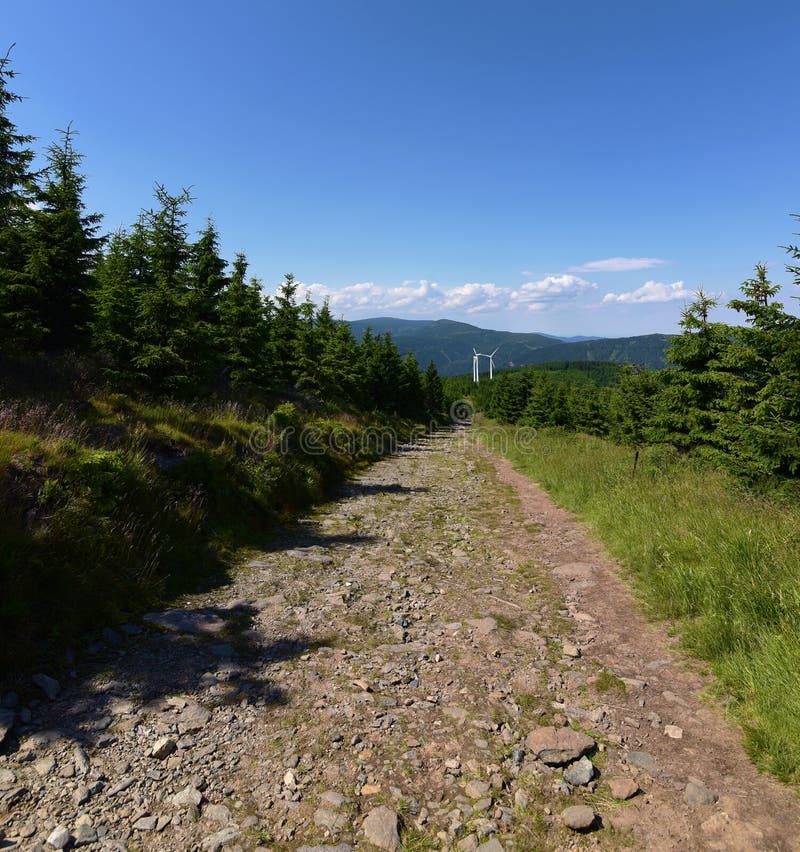 Jesenik Mountains in Sunny Day Editorial Image - Image of path ...