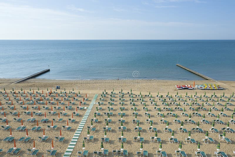 Jesolo beach stock image. Image of shoreline, water, deck - 23720047