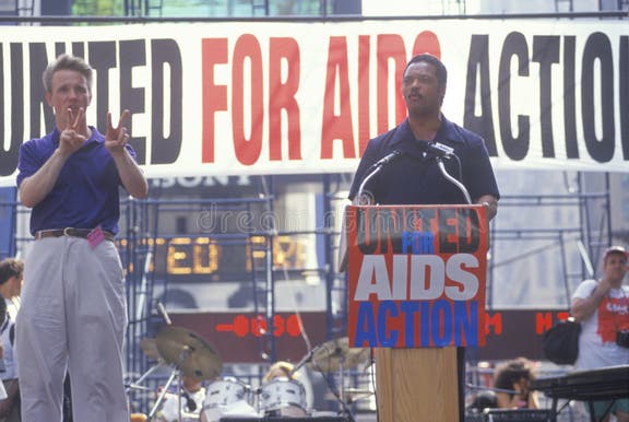 Jessie Jackson, Das an Der AIDS-Sammlung Spricht Redaktionelles ...