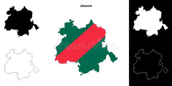 Jessore outline map stock vector. Illustration of territory - 357723574