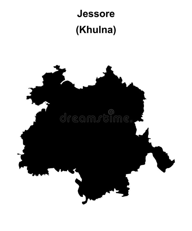 Jessore outline map stock vector. Illustration of area - 371636714