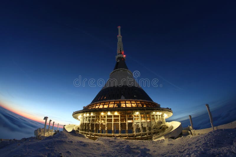 Jested at night stock photo. Image of transmitter, seasonal - 29202318