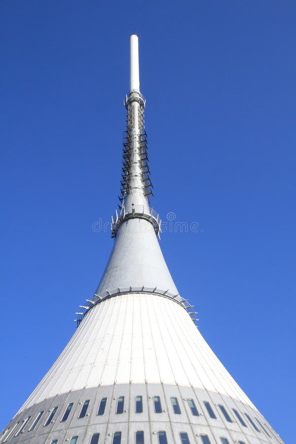 Jested tower and blue sky stock image. Image of building - 103987033