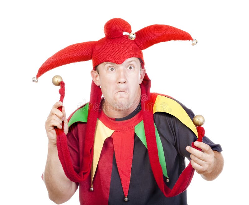 Jester blowing trumpet stock image. Image of musical - 25564161