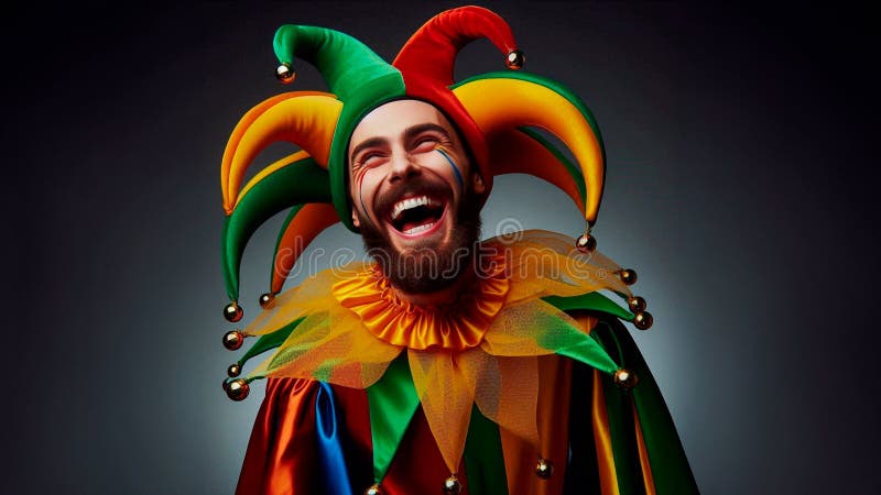 A Jester in a Bright Suit Laughs Infectiously. Generated AI Stock Illustration - Illustration of ...