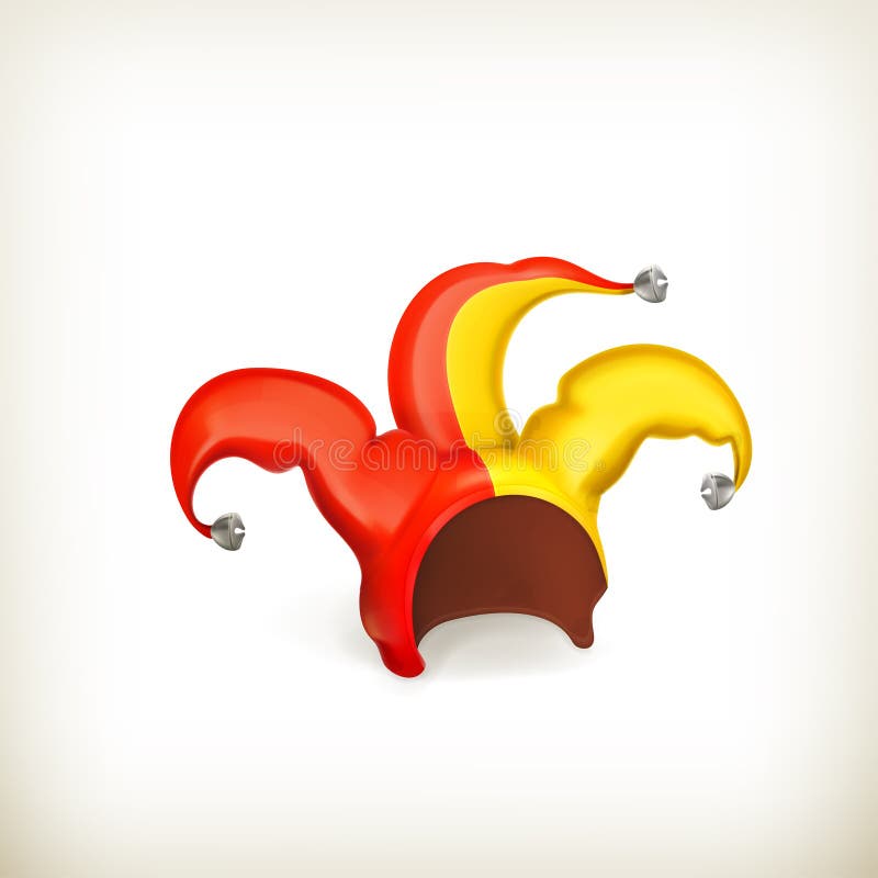 Jester Hat Isolated on White Stock Illustration - Illustration of ...