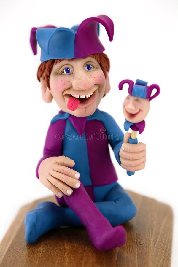 Jester clay sculpture stock image. Image of polymer, holding - 2340189