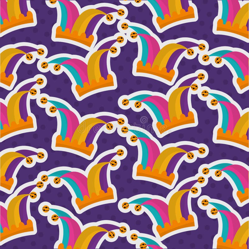 Jester Hat Costume Festive Pattern Design Stock Vector - Illustration ...