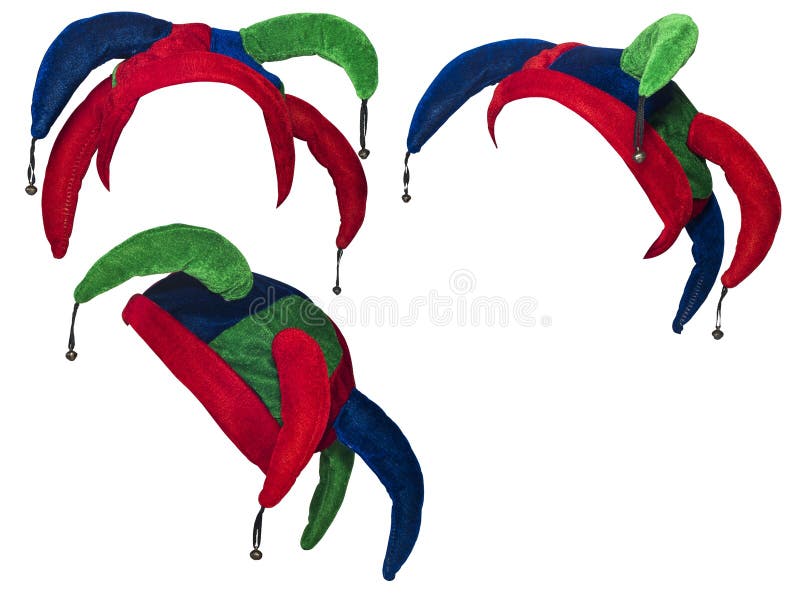 Jester Hat Isolated on White Stock Image - Image of comic, costume ...