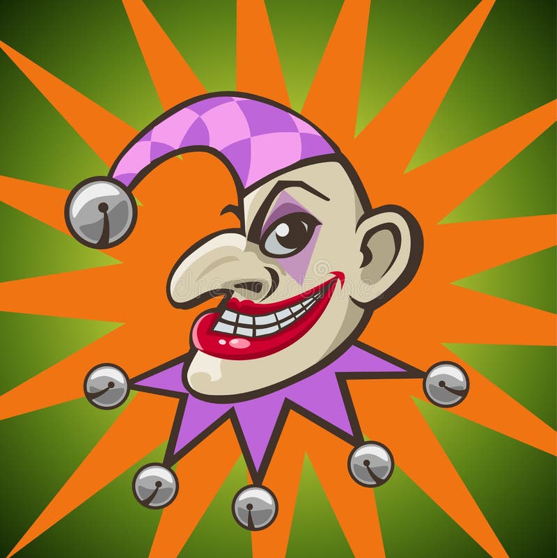 Jester Head Smiling. Vector Illustration Stock Vector - Illustration of ...