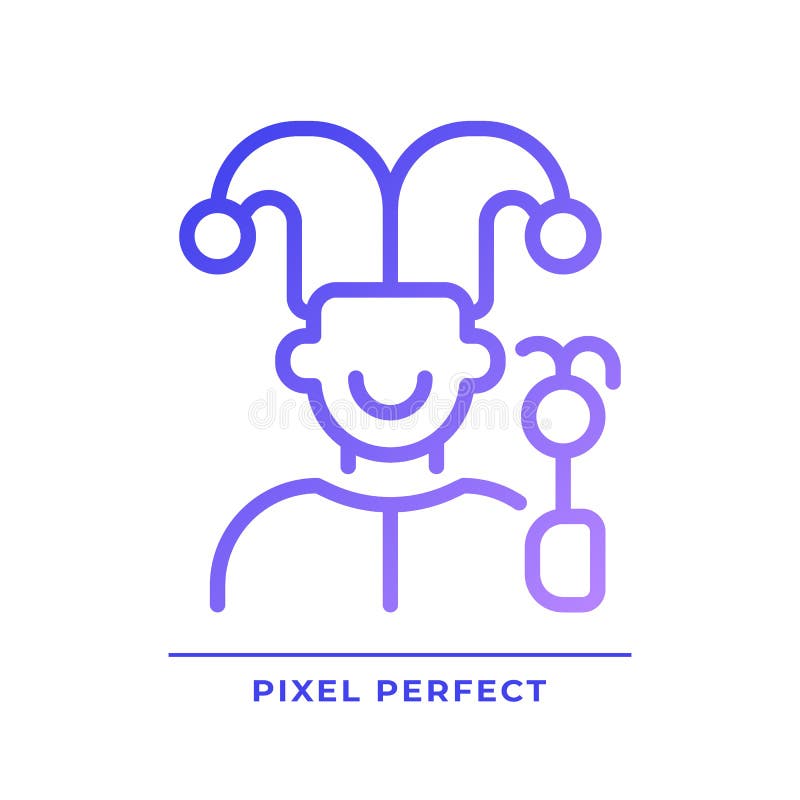 Jester Pixel Perfect Gradient Linear Vector Icon Stock Vector ... Jester Pixel Perfect Gradient Linear Vector Icon Stock Vector ...