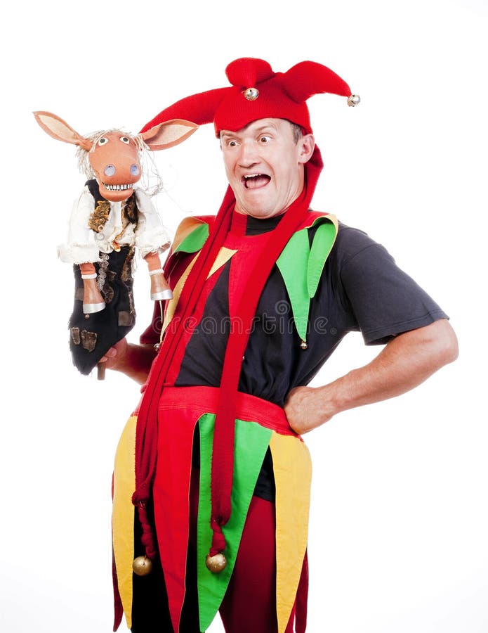 Jester blowing trumpet stock image. Image of comedy, jingle - 29198113