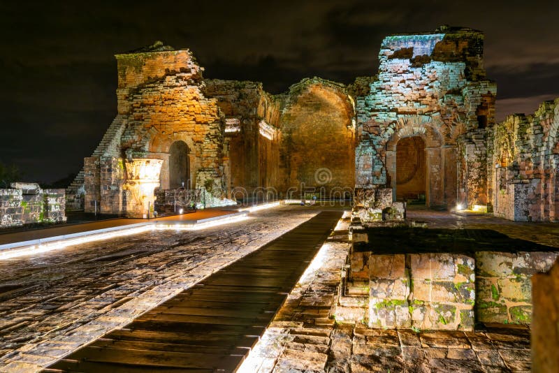 Jesuit Mission of the Holy Trinity at Night Stock Image - Image of ...