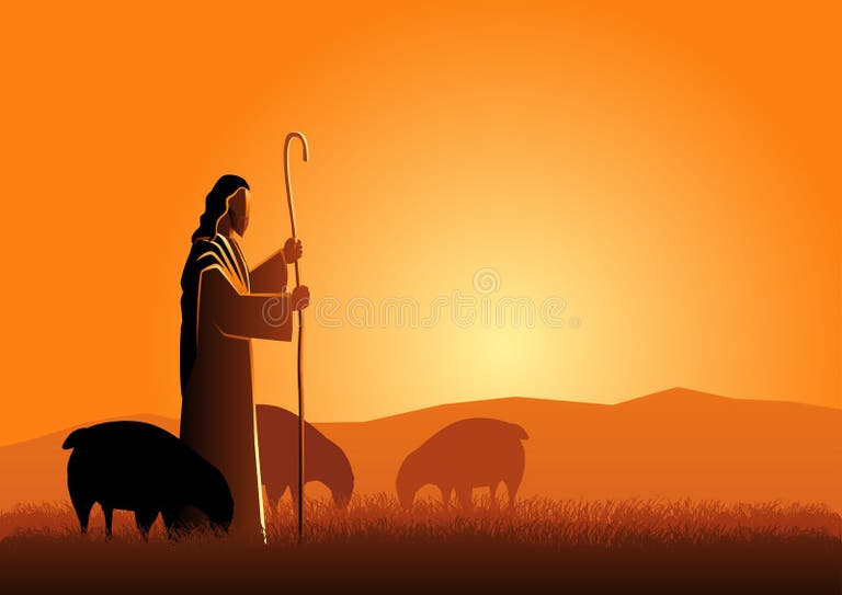 Jesus Silhouette Shepherd Stock Illustrations – 692 Jesus Silhouette ...