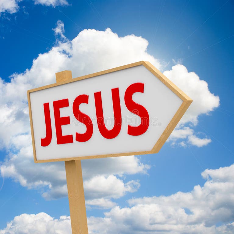 Jesus banner on sky stock illustration. Illustration of holy - 89877227