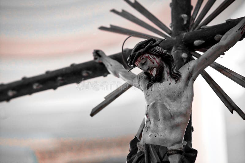 Jesus Bleeding on the Cross Stock Photo - Image of christ, catholics ...