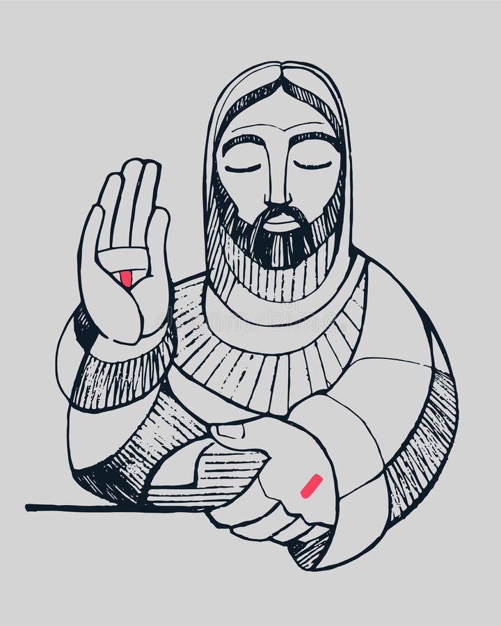 Jesus Blessing stock vector. Illustration of religion - 59653135