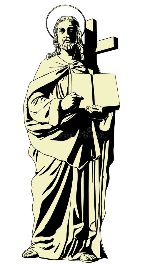 Jesus with a book stock vector. Illustration of grief - 38600289