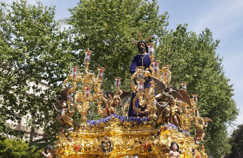 Jesus Captive in the Procession of the Holy Week in Seville Stock Photo ...