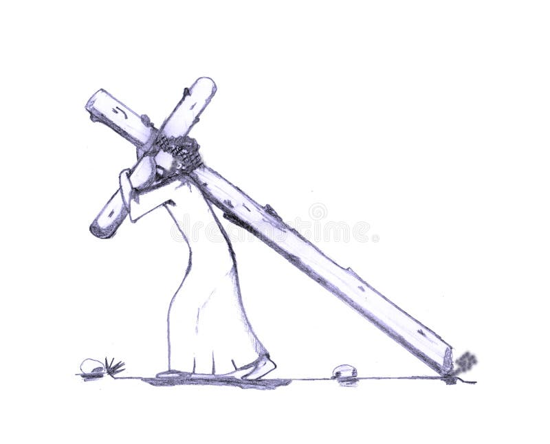Jesus Carrying The Cross Sketch