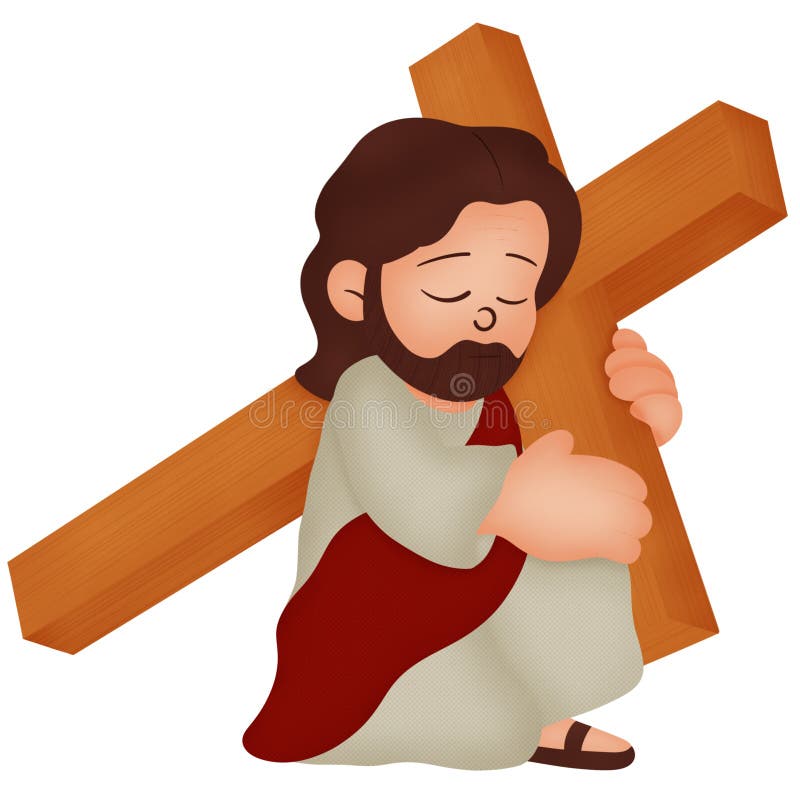 Jesus is Carrying a Cross of Illustration Stock Illustration ...