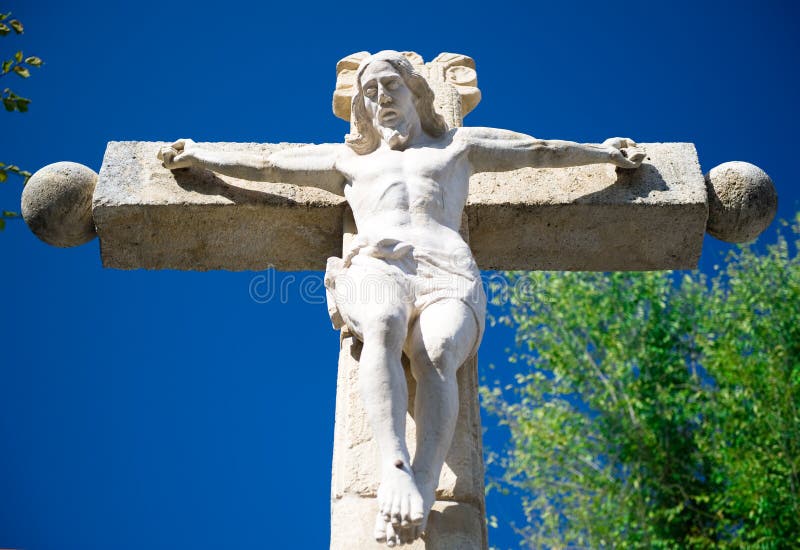 Crucifix Statue, Jesus Hanging on Cross, Mary Stock Photo - Image of ...