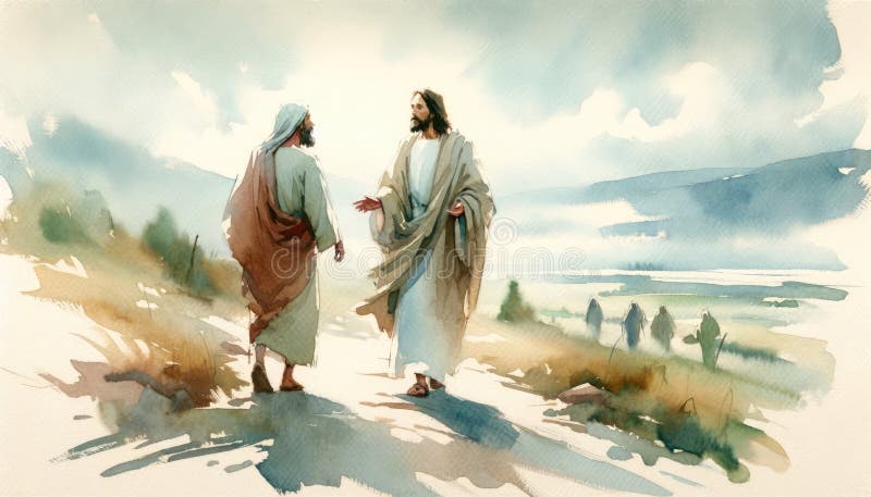 Jesus Christ Appears To a Disciple. Life of Christ Stock Illustration ...