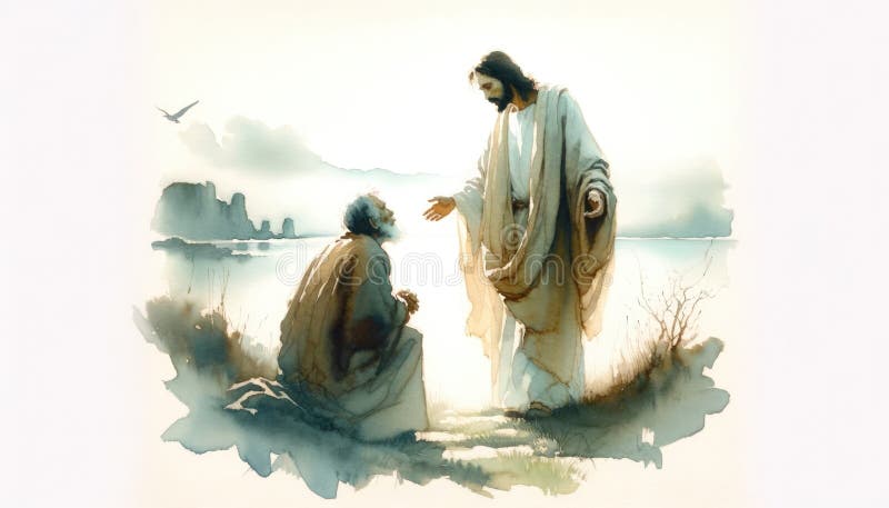 Jesus Christ Appears To Peter. Life of Christ Stock Illustration ...