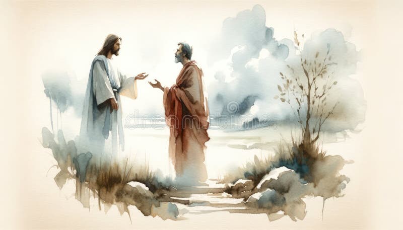 Jesus Christ Appears To Peter. Life of Christ Stock Illustration ...