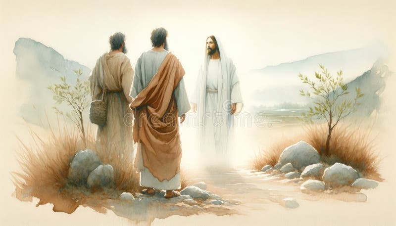 Jesus Christ Appears To Two Disciples. Life of Christ Stock ...