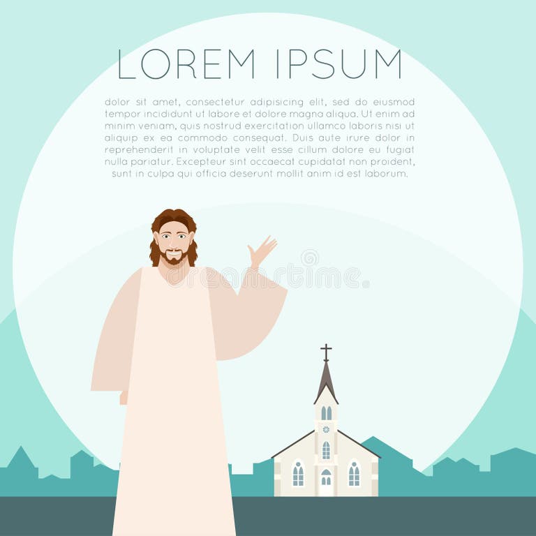 Jesus Christ Banner stock vector. Illustration of prayer - 74357416