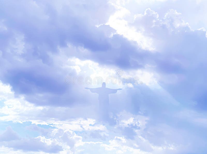 Jesus Christ in the Clouds stock photo. Image of hope - 402672584