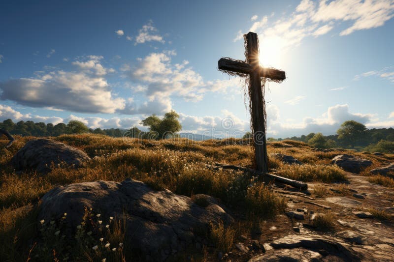 Jesus Christ Cross Easter Resurrection Concept Christian Cross on a ...
