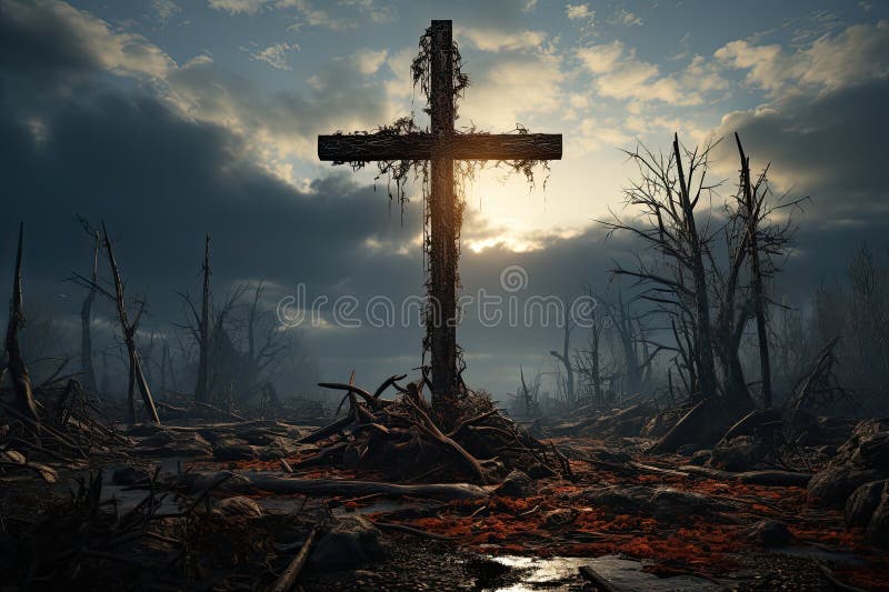 Jesus Christ Cross Easter Resurrection Concept Christian Cross on a ...