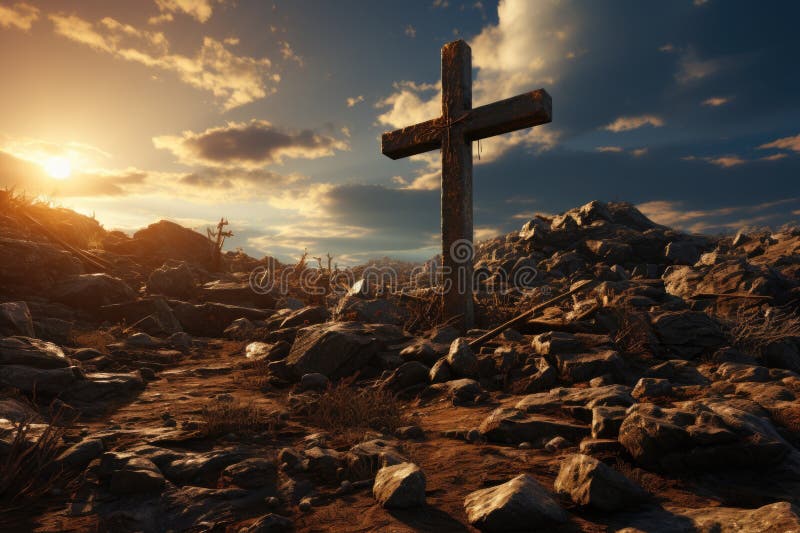 Jesus Christ Cross Easter Resurrection Concept Christian Cross on a ...