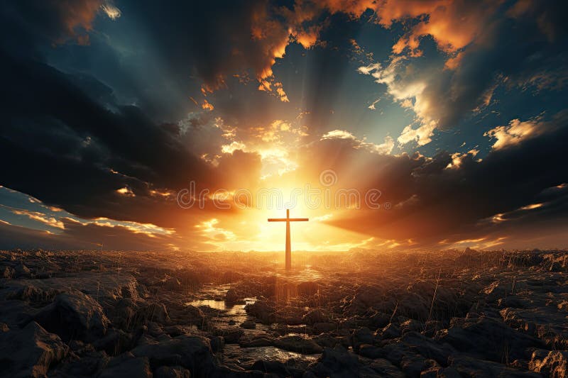 Jesus Christ Cross Easter Resurrection Concept Christian Cross on a ...