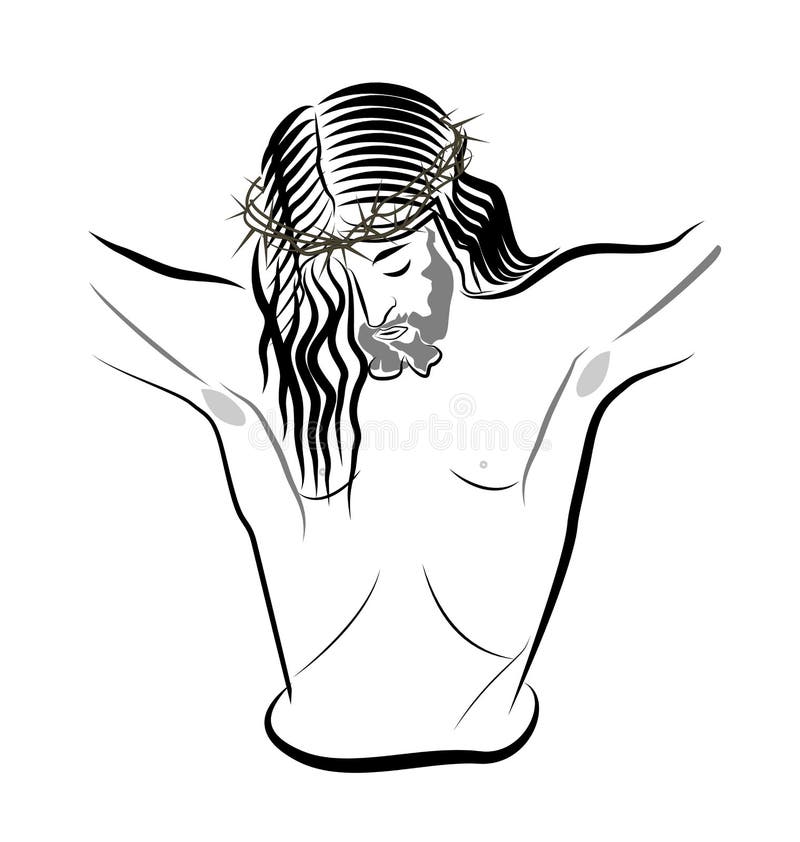 Jesus Christ on the Cross Vector Stock Vector - Illustration of spirit ...