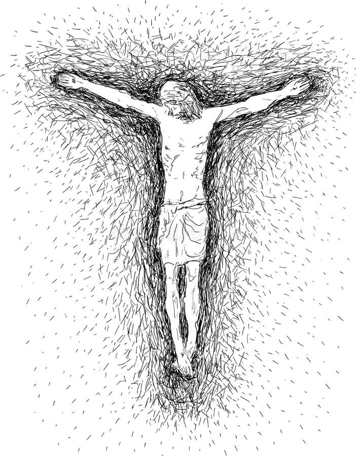 Jesus Christ crucificó ilustración del vector. Ilustración de cristo ...