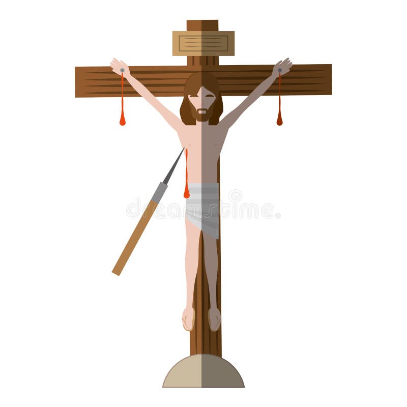 Jesus Christ Dies Cross Shadow Stock Illustration - Illustration of ...
