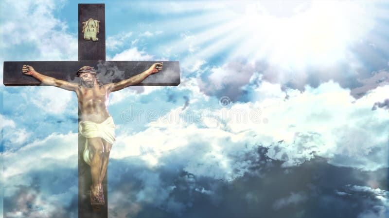 Jesus Christ Looking into Camera on Isolated Bright Background ...