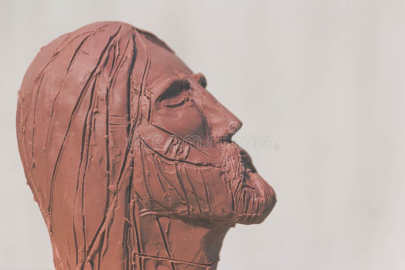 Jesus Christ Face Clay Sculpture Stock Image - Image of christ ...