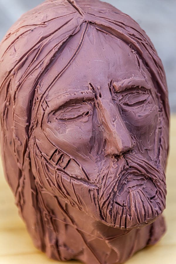 Jesus Christ Face Clay Sculpture Stock Photo - Image of passion ...