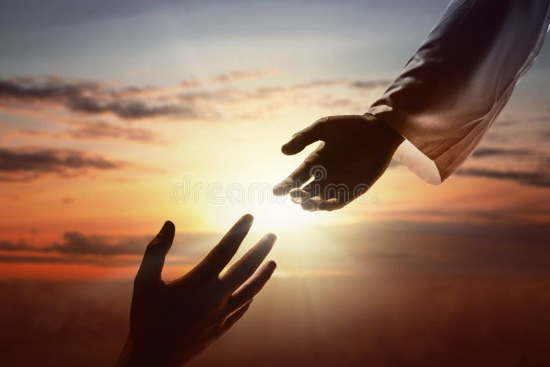 Jesus Christ Giving a Helping Hand To Human Stock Photo - Image of ... Jesus Christ Giving a Helping Hand To Human Stock Photo - Image of ...