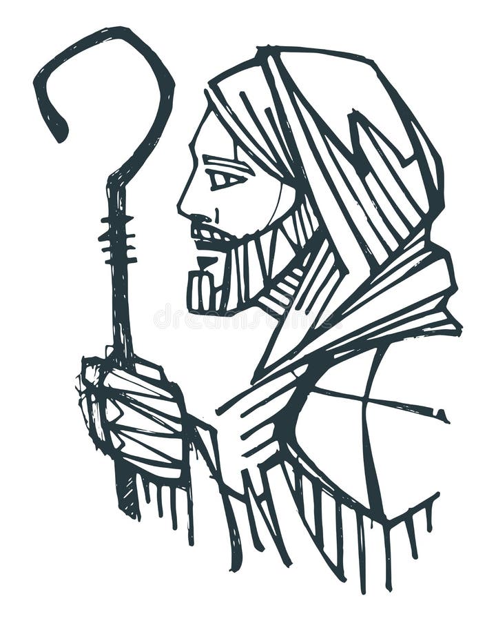 Jesus Good Shepherd Drawing Stock Illustrations – 144 Jesus Good ...