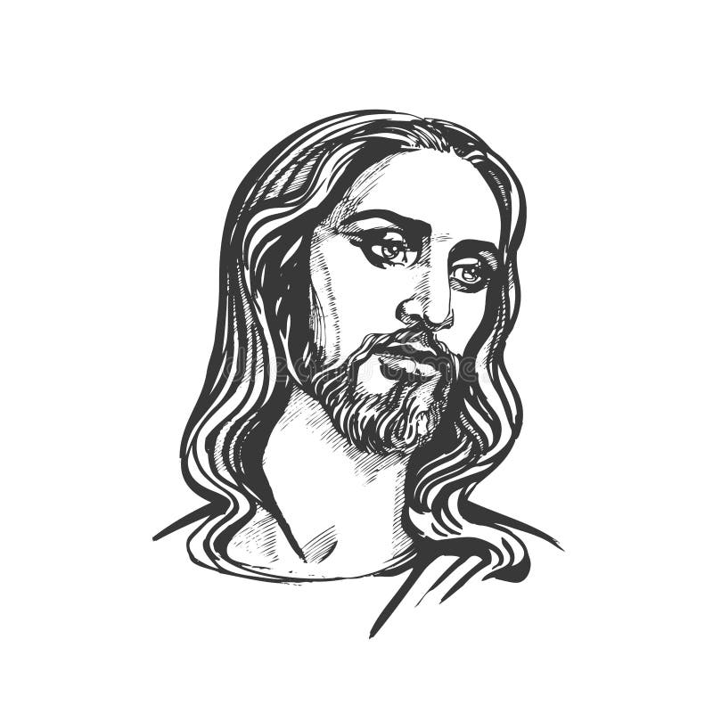 Jesus Christ, Graphic Portrait. Hand Drawing. Vector Stock Vector ...